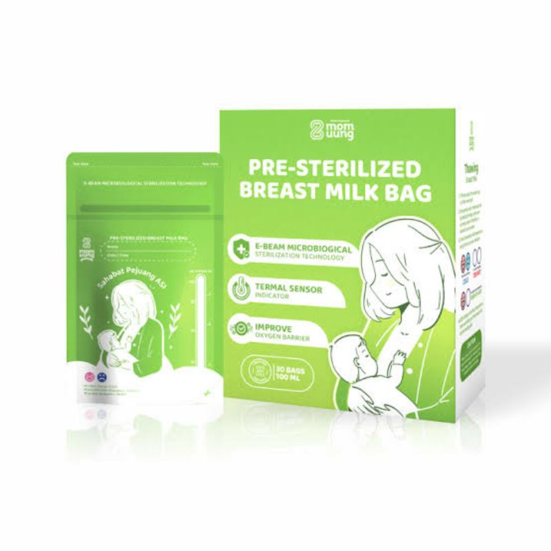 Jual ASI BAG MOM UUNG | Kantong ASI Mom Uung Pre-sterilized Breast Milk Bag 100ml dan 150ml ...