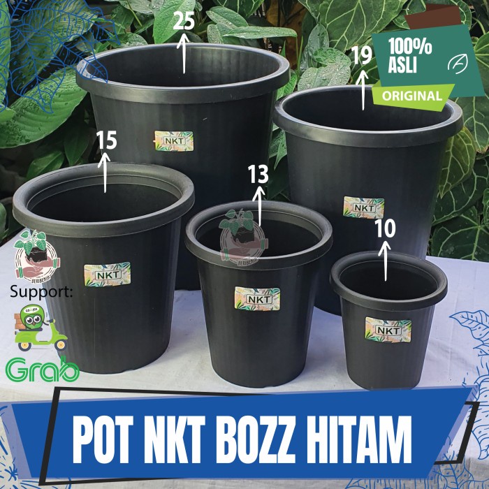 Jual Pot Bunga Tanaman Hias NKT BOZZ Hitam Pot Bahan Plastik Tebal ...