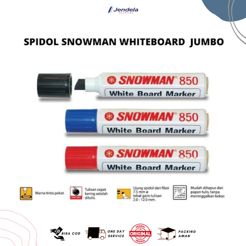Jual Spidol Snowman Jumbo Whiteboard ABG-850 | Shopee Indonesia