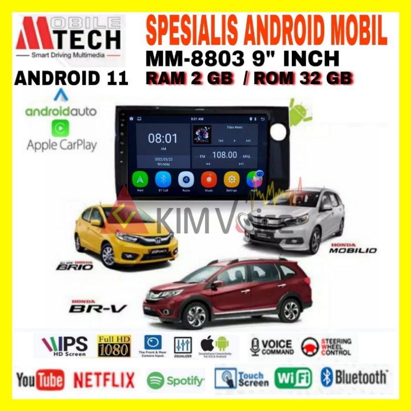 Jual Head Unit Android Mtech 9 inch OEM Honda Brio / Mobilio / BRV 2016 ...