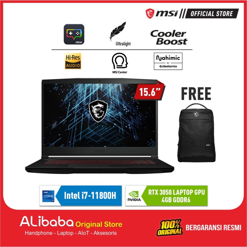 Jual MSI GF63 11UC I7-11800H 8GB 512GB SSD RTX3050 4GB FHD IPS 144Hz ...