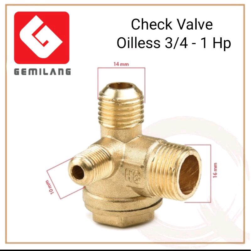 Jual Check Valve Portable Oiless 3/4 hp - 1 hp | Shopee Indonesia