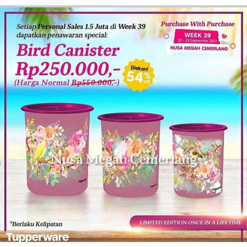 Jual Toples Tupperware Canister bird purple (3pcs) | Shopee Indonesia