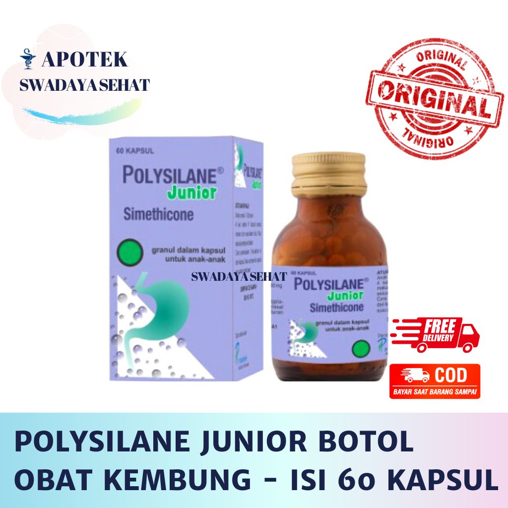 Jual POLYSILANE JUNIOR 40MG BOTOL ISI 60 Kapsul - Obat Perut Kembung ...