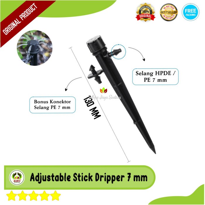 Jual Stick Dripper Adjustable 360 / Stik Drip Putar Irigasi Taman Pot ...