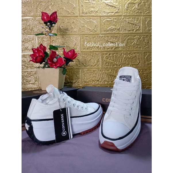 Jual Sepatu run star hike Converse putih low motion sneaker wanita hike ...