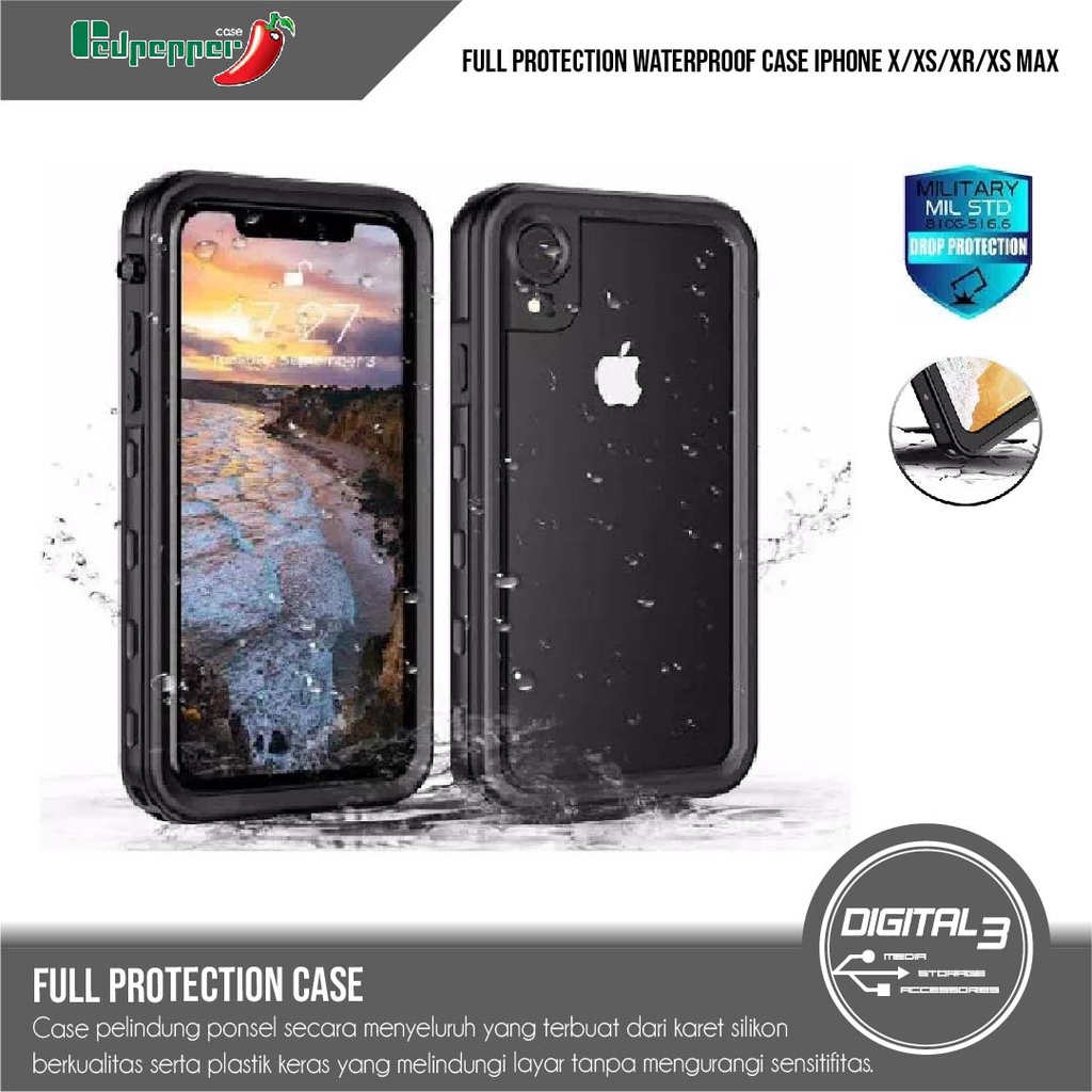 Jual Redpepper Waterproof Case Anti Air Shockproof IP68 IPhone X XR XS ...