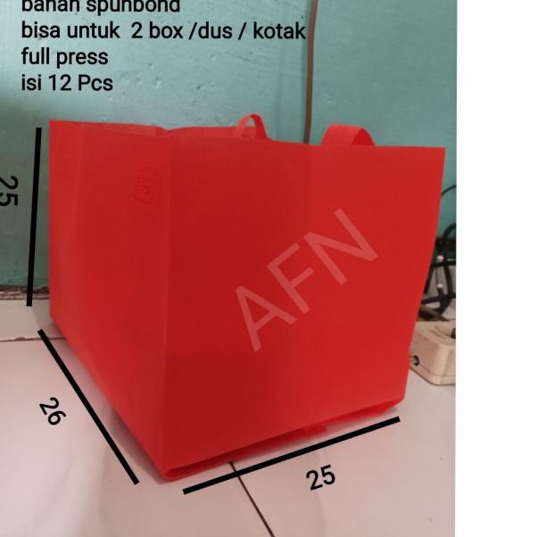 Jual tas hls box 25x25 tas spunbond tas hajatan tas box nasi tas kue ...