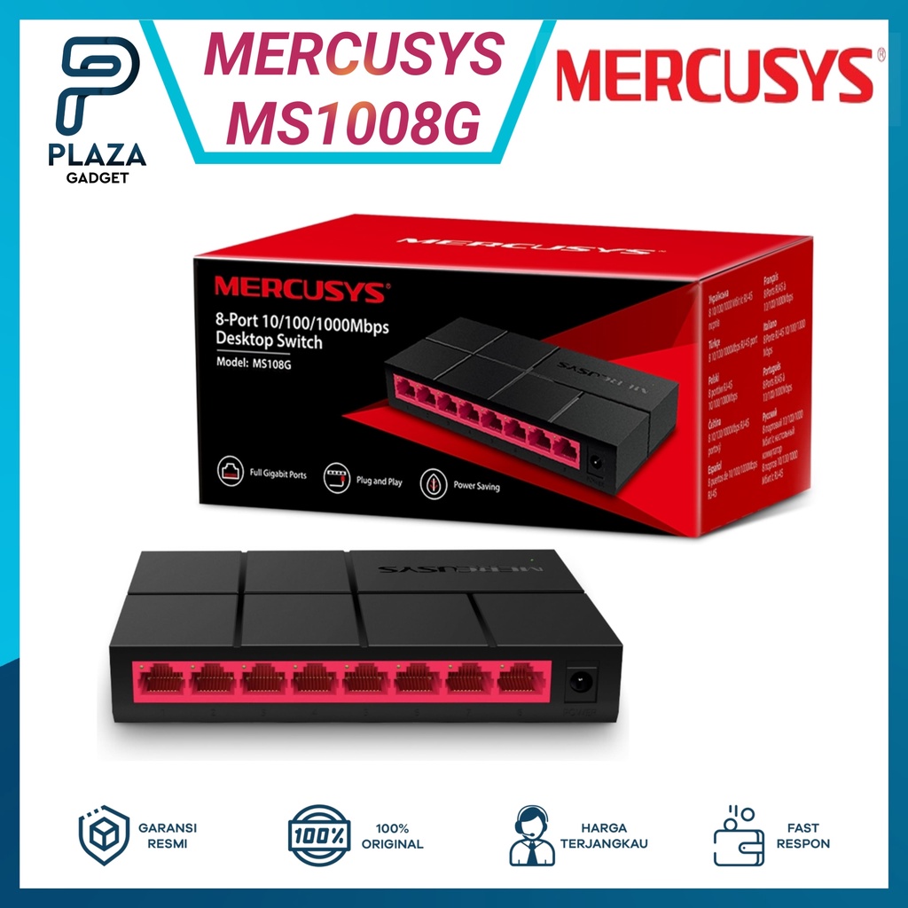 Jual Desktop Switch Mercusys MS108G HUB Switch 8-Port 10/100/1000Mbps ORIGINAL | Shopee Indonesia