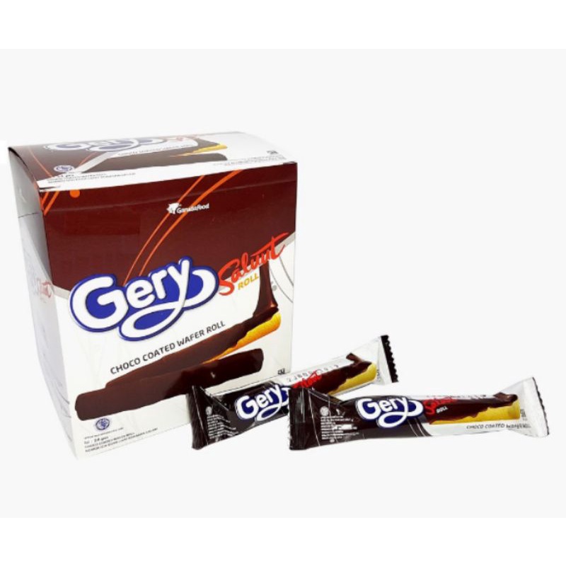 Jual BOX - Gery Saluut Roll Isi 24 x 5gr Choco Coated Wafer Salut Rol ...
