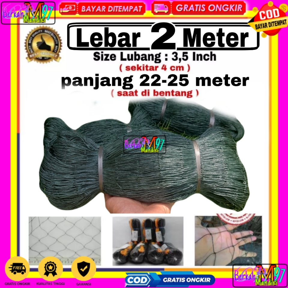 Jual Jaring Kandang Ayam Lebar 2 Meter / Jaring Serbaguna / Jaring Burung / Jaring Taman ...