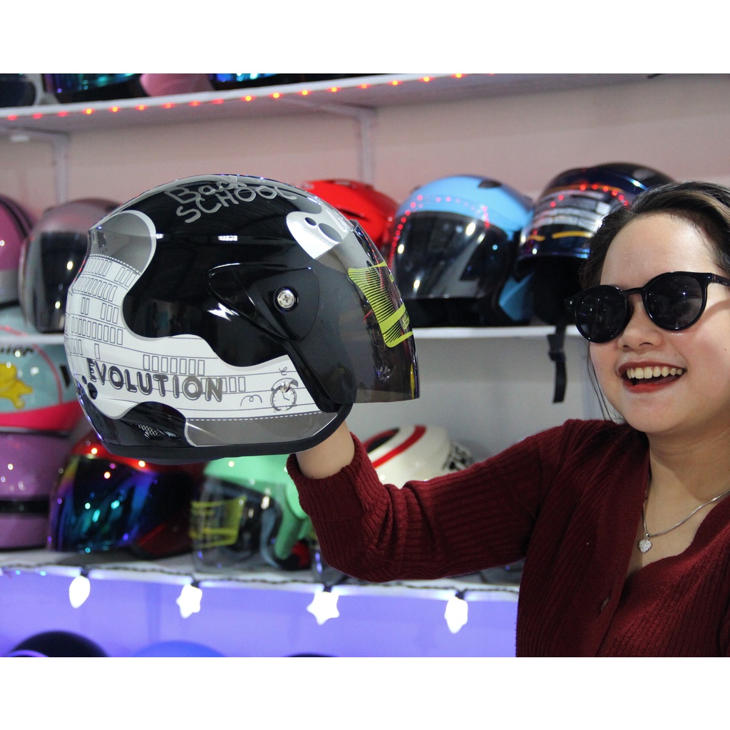 Jual HELM EVO EVOLUTION DEWASA MOTIF BACK TO SCHOL MIRIP DENGAN GM ...