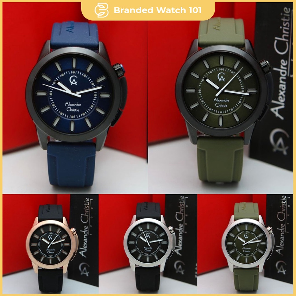 Jual ORIGINAL Jam Tangan Pria Alexandre Christie Rubber AC 8632 ...