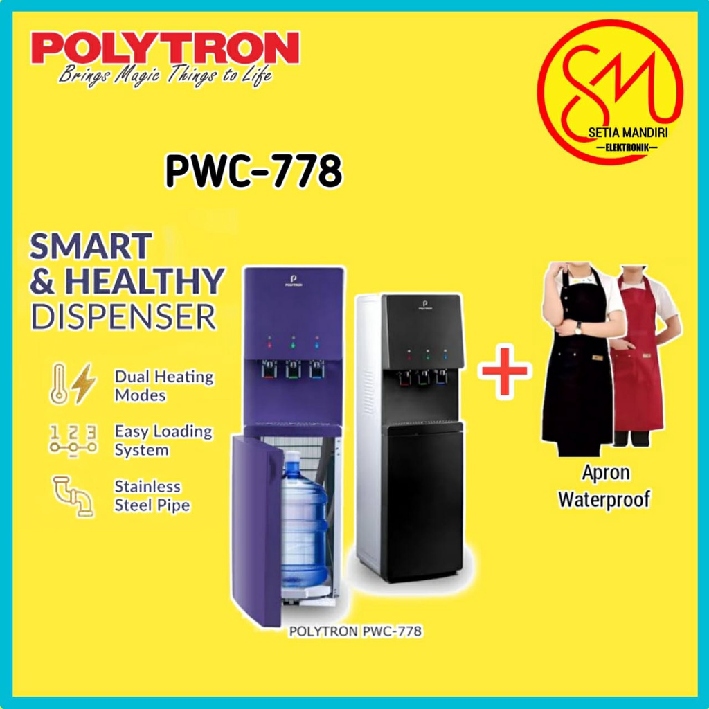 Jual POLYTRON PWC778 Dispenser Air Galon Bawah Kompresor PWC 778 LV/LX ...