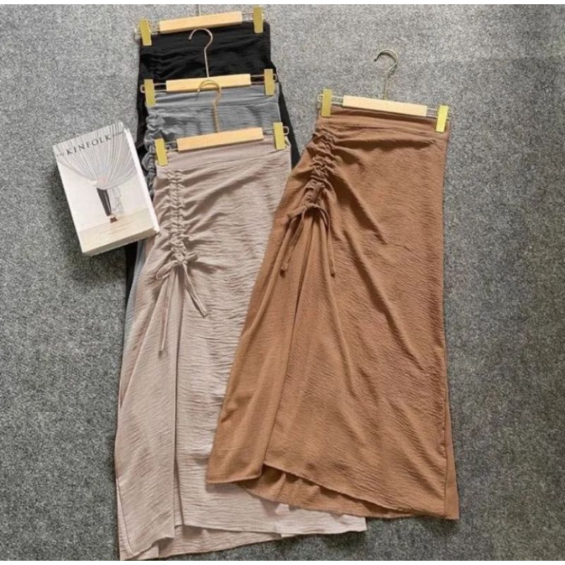 Jual ROK SERUT CRINCLE/ROK SERUT CASUAL FLOWY/KOREAN SKIRT | Shopee ...