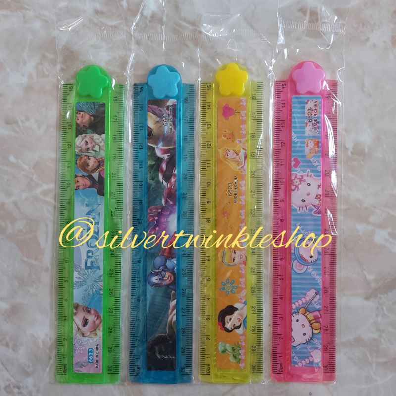 Jual Penggaris lipat 30cm karakter warna warni bergambar alat tulis ...
