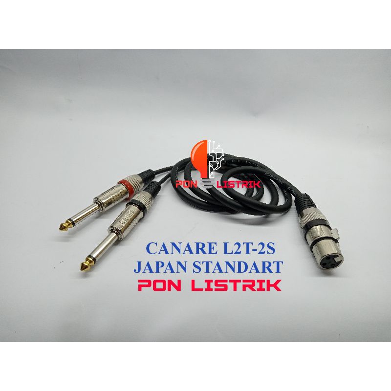 Jual Jack xlr female to dual akai mono kabel canare 1 METER | Shopee Indonesia