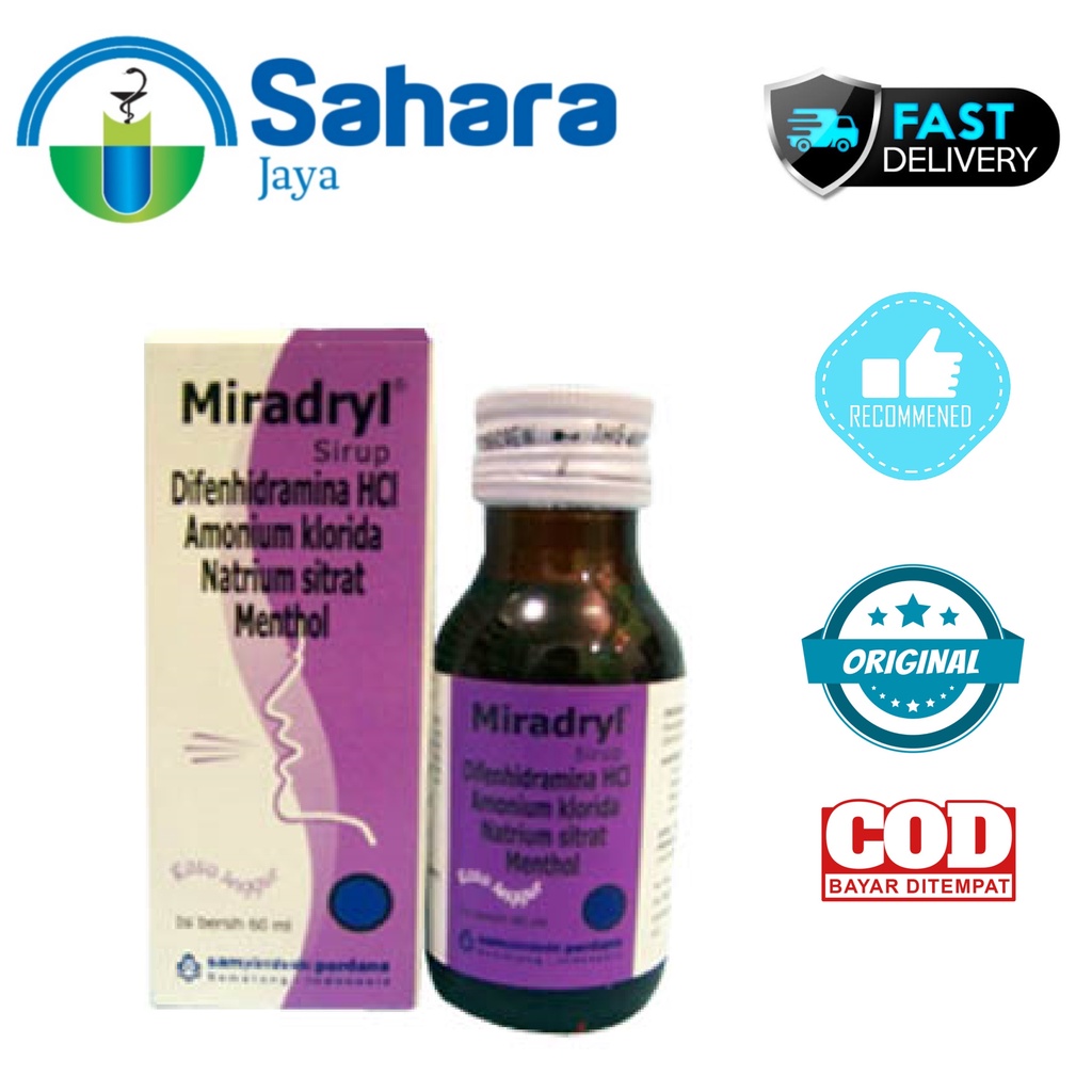 Jual [SJ] Miradryl Sirup 60 ml / MIRADRYL SYRUP / Meredakan batuk yang ...
