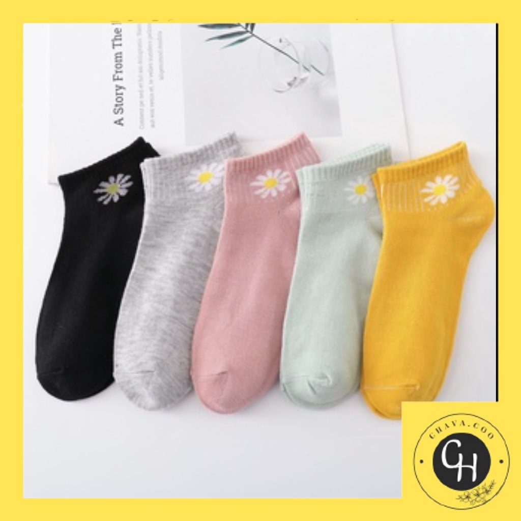 Jual CHAVA | KK605 Kaos Kaki Motif Bunga Daisy Cute Kaus Kaki Girl ...