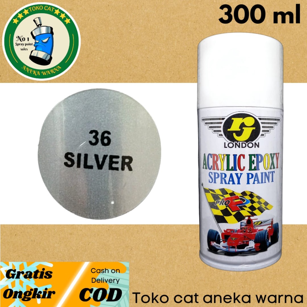 Jual CAT SEMPROT 300ml SILVER RJ LONDON PILOX PILOK SPRAY PAINT UNTUK ...
