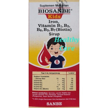 Jual BIOSANBE KIDS SYRUP 120 ML suplemen zat besi untuk anak | Shopee ...