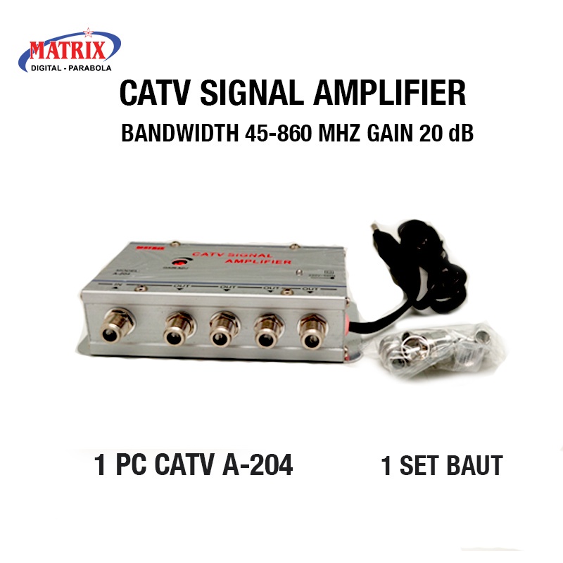 Jual Booster Indoor dan Splitter Matrix A-204 penguat sinyal TV 4 WAY ...