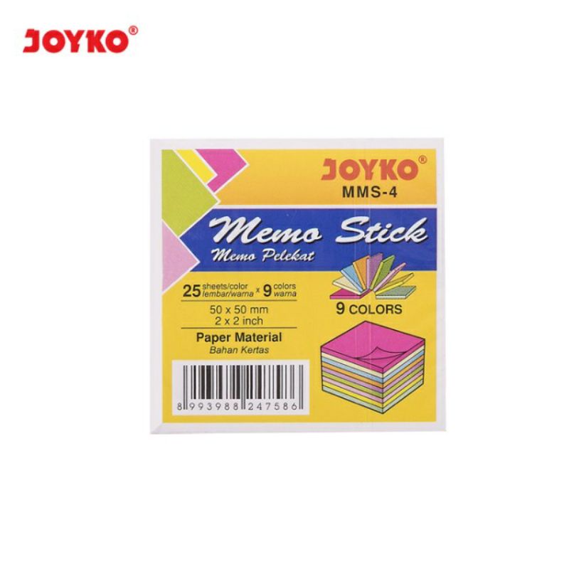 Jual Sticky Notes/Memo Stick/Memo Pelekat 9 warna - JOYKO MMS-4 ...