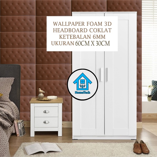 Jual HT Wallpaper 3D Foam Headboard Coklat Dinding Busa Stiker Wallfoam ...