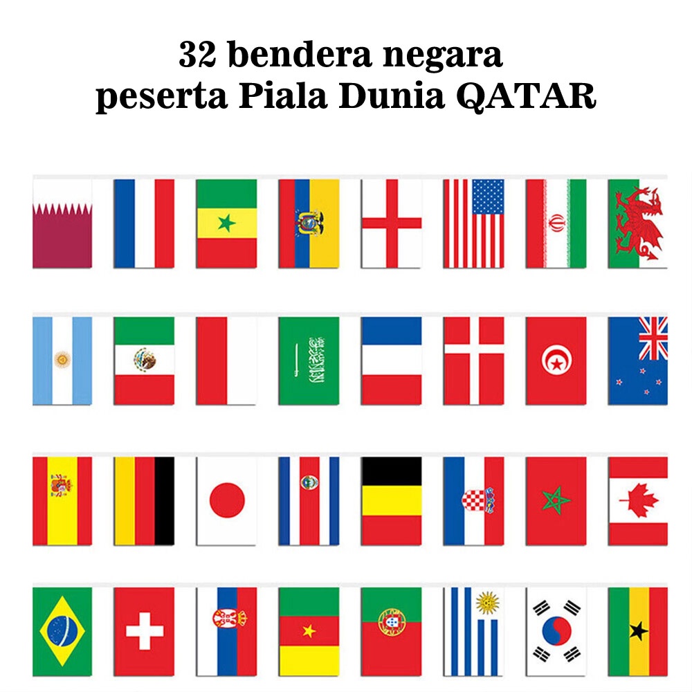 Jual World Cup Flag Chain / String Flag - Renceng / Gantung Bendera ...