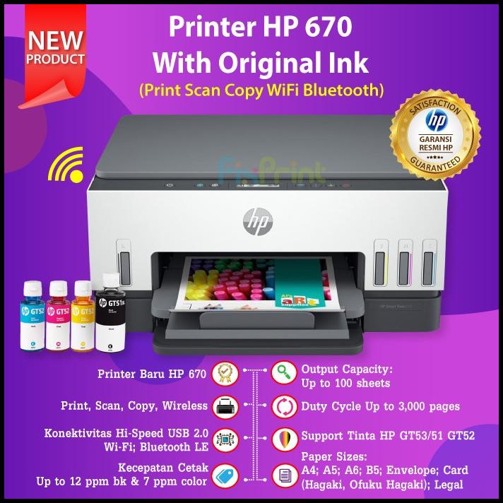 Jual Printer Hp Smart Tank 670 All In One Print Scan Copy Wifi ...