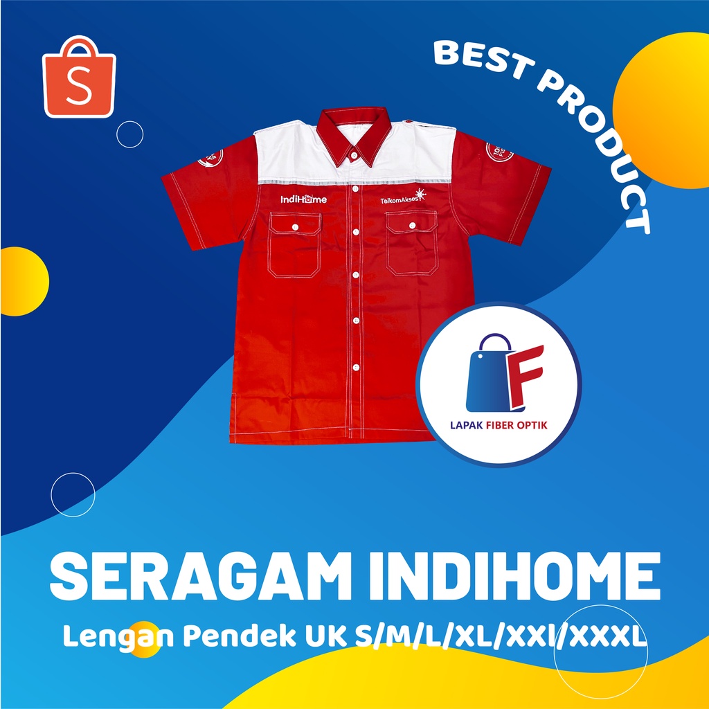 Jual Seragam Kerja Telkom Indihome kemeja Atasan lengan pendek ukuran ...
