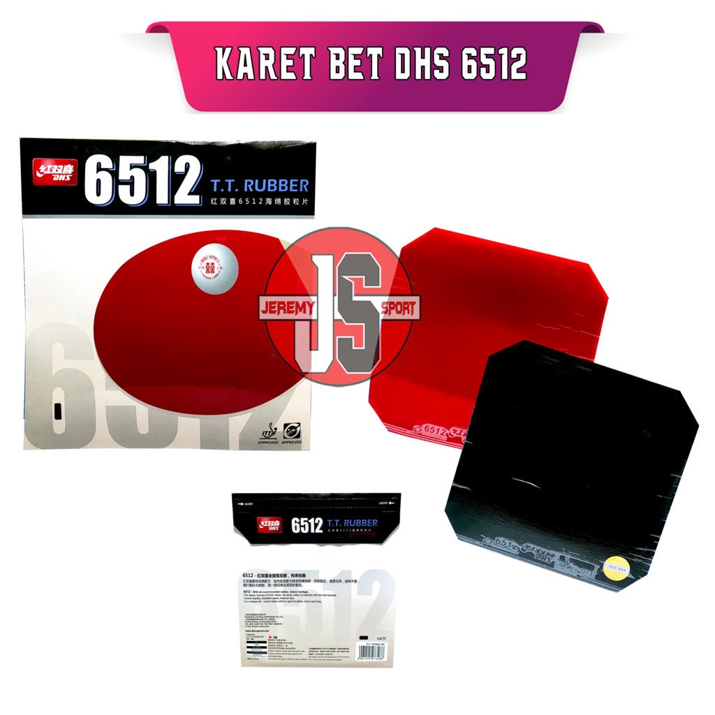 Jual DHS 6512 - Karet Rubber Bet Bat Pingpong Tenis Meja Original | Shopee Indonesia