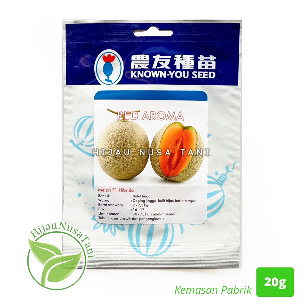 Jual Benih Melon RED AROMA 20 gram Known You Seed - kemasan asli pabrik ...