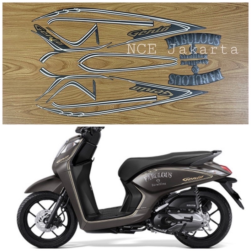 Jual STIKER STRIPING MOTOR GENIO FABULOUS 2020 ABU COKLAT MATE BROWN ...