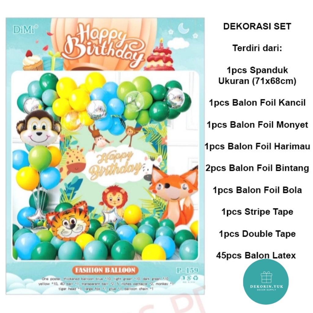 Jual PAKET SET DEKORASI ULANG TAHUN ANAK SPANDUK ULANG TAHUN DAN BALON ...