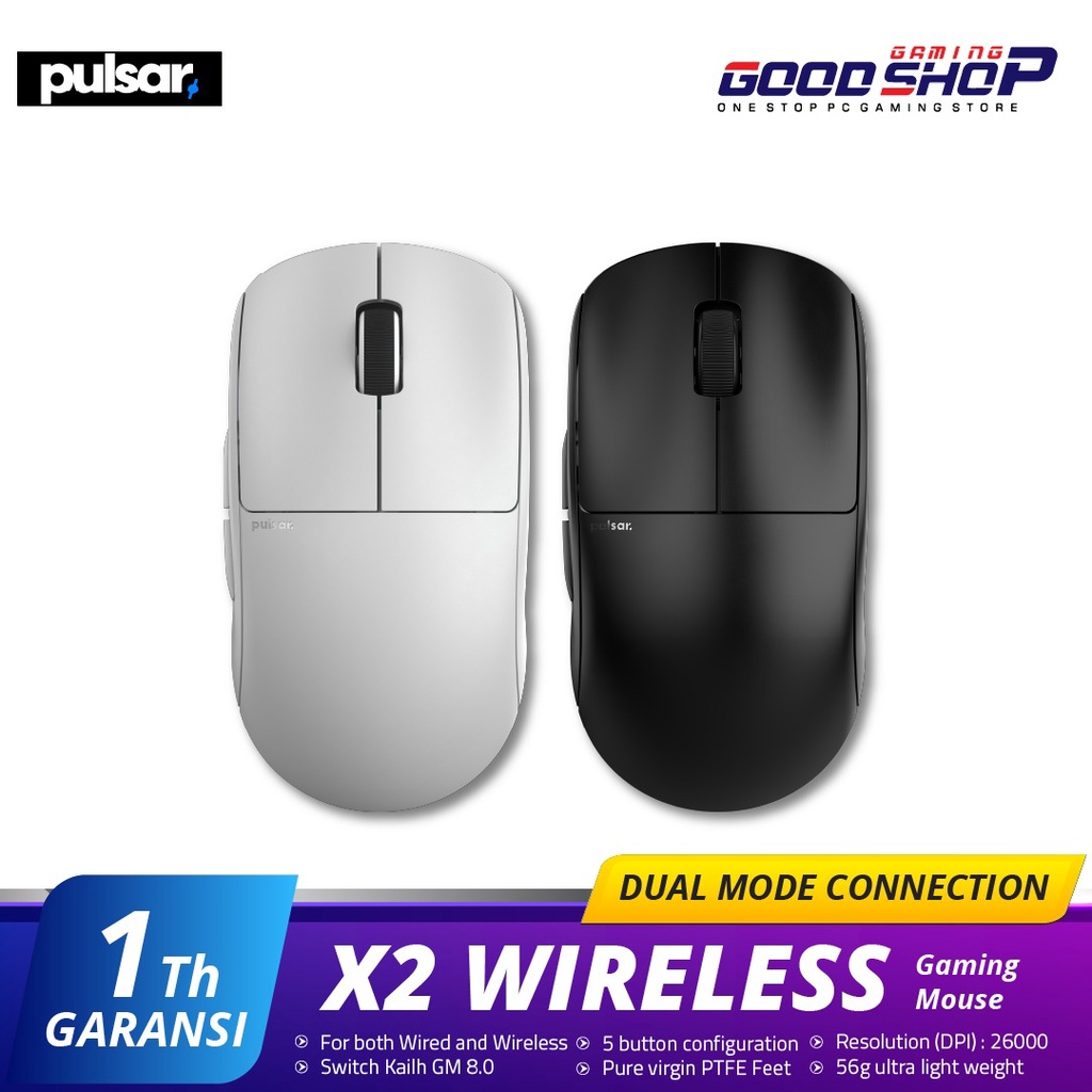 Jual Pulsar X2 Wireless Gaming Mouse Ambidextrous Extreme Light-Weight ...