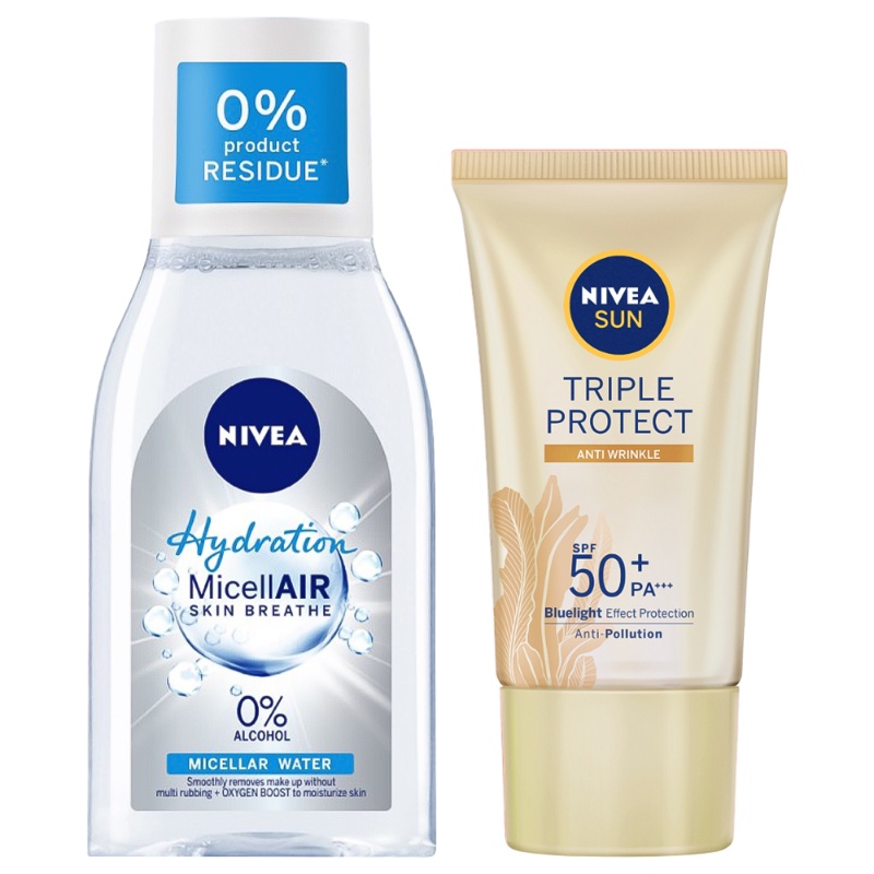 Jual NIVEA SUN Triple Protect Anti Wrinkle SPF50 + Micellar Water ...