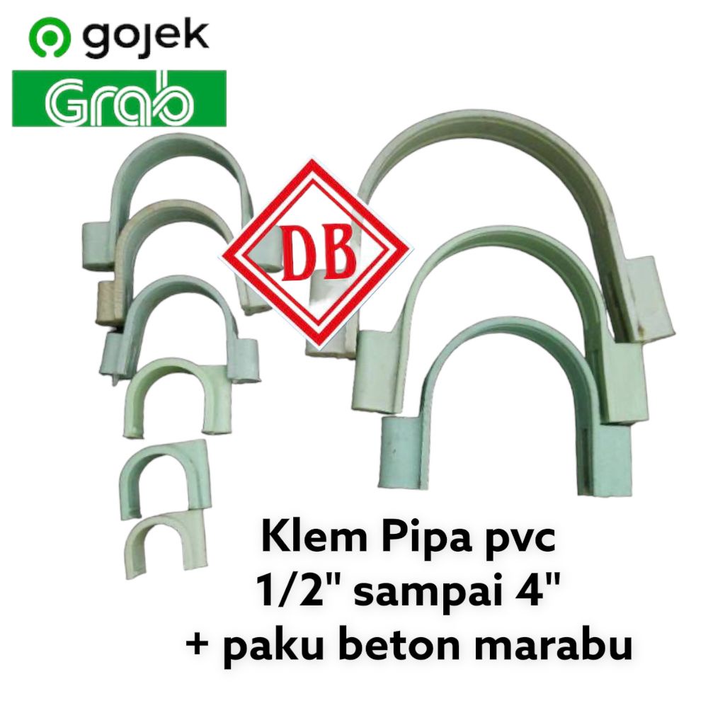 Jual DB KLEM PIPA PVC/1/2"-3/4"-1"-11/4"-11/2"-2"-21/2"-3"-4" | Shopee ...
