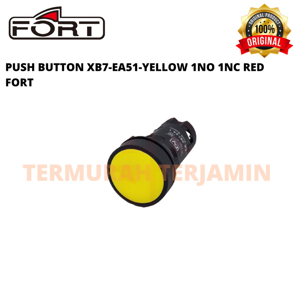 Jual PUSH BUTTON XB7-EA51-YELLOW 1NO 1NC RED FORT | Shopee Indonesia