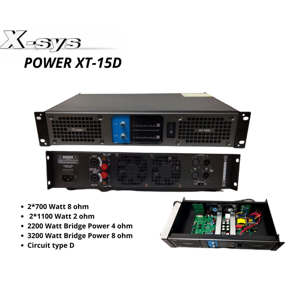 Jual X-Sys Power Amplifier Audio Model 2U XT-15D Original | Shopee ...