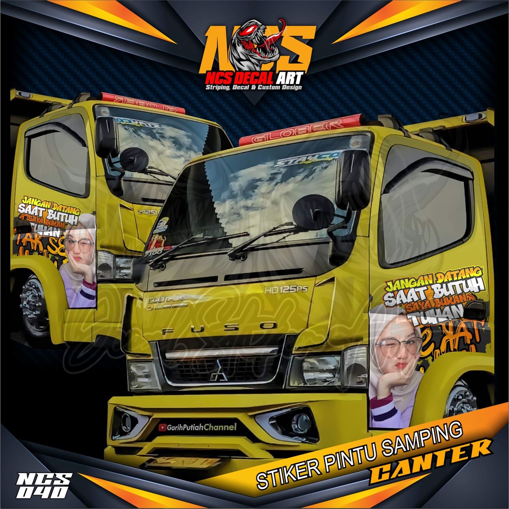 Jual Stiker Pintu Depan CANTER Kanan Kiri Custom KATA KATA Bisa Request ...