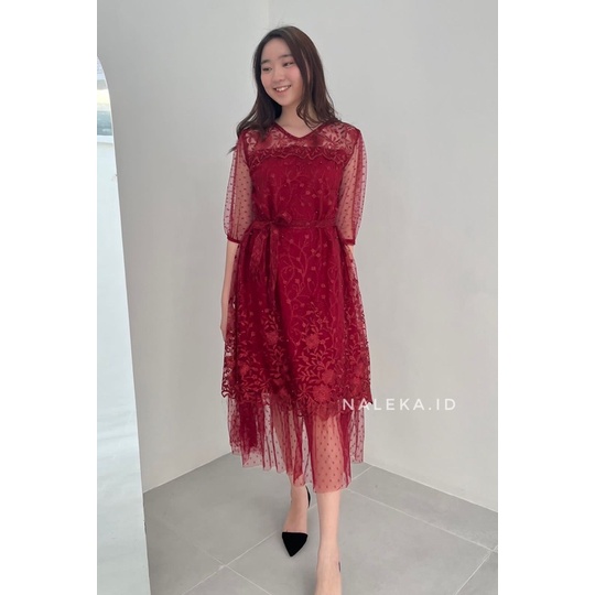 Jual ( N140 ) dress pesta kondangan full brukat mewah, baju natal ...