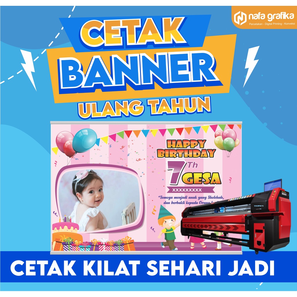 Jual (FREE DESAIN) Cetak MMT Banner Spanduk Backdrop Pesta Ulang Tahun ...