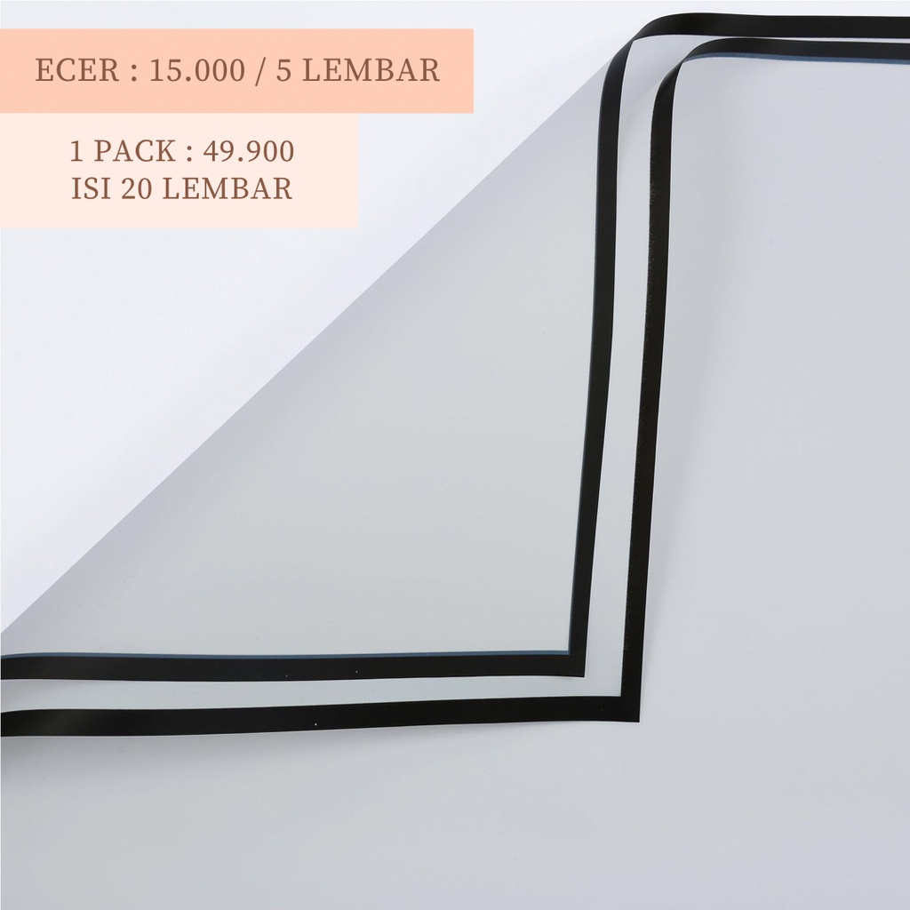 Jual [5 LEMBAR] KERTAS BUNGA FRAME HITAM FRAME PUTIH/WRAPPING PAPER ...