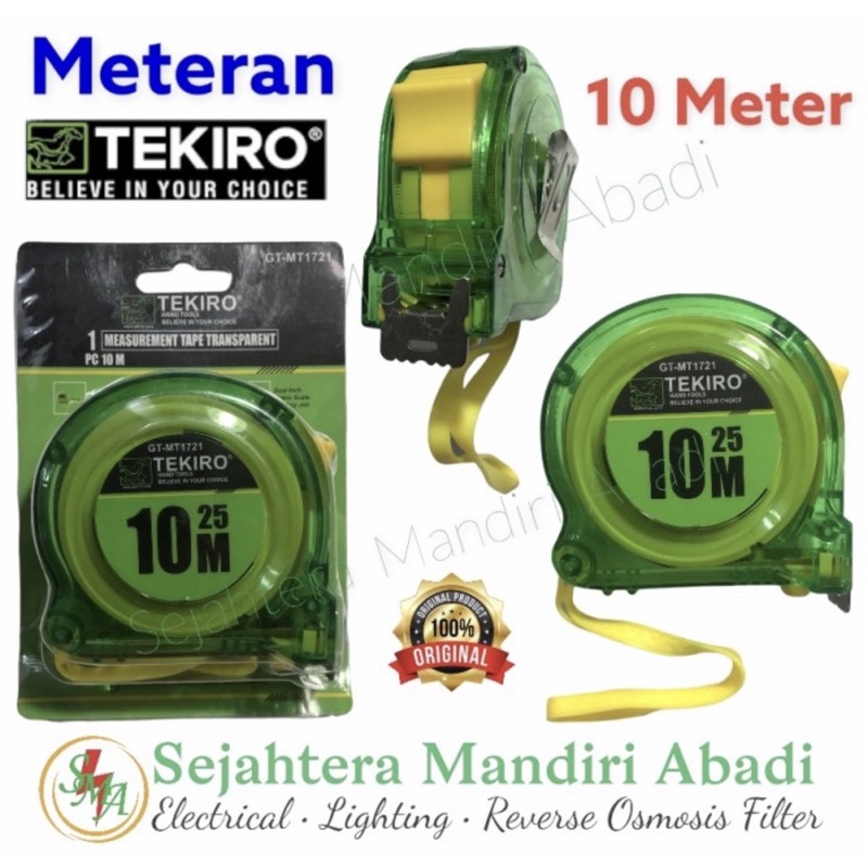 Jual Meteran 10 Meter Tekiro Measurement Tape Transparent | Shopee ...