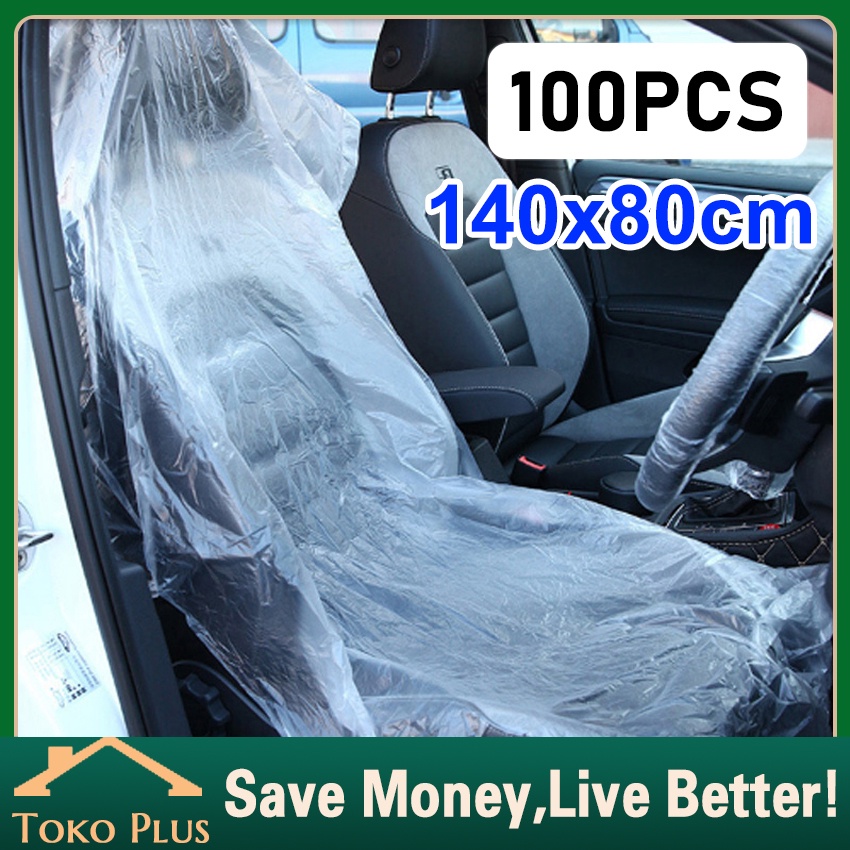Jual 100Pcs/Pack Seat Cover Plastic Jok Mobil Plastik Sarung Transparan ...
