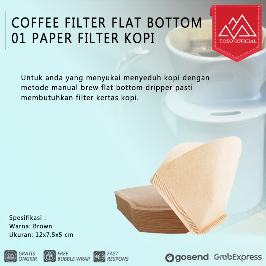Jual COFFEE FILTER FLAT BOTTOM 01 PAPER FILTER KOPI 100PCS SARINGAN ...