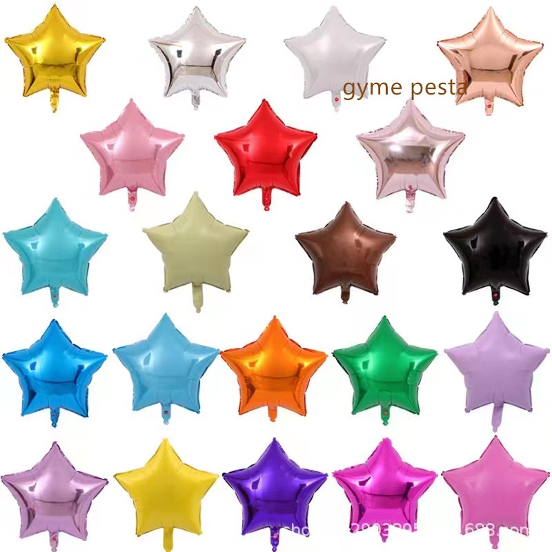 Jual balon foil star 10inch / balon cinta / balon foil bintang dekorasi ...