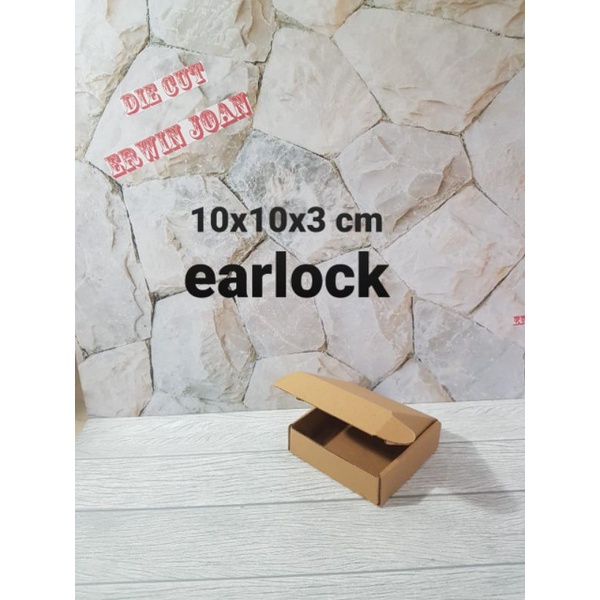 Jual Kardus Box uk. 10x10x3 cm Kotak Karton Die Cut Ear Lock | Shopee ...