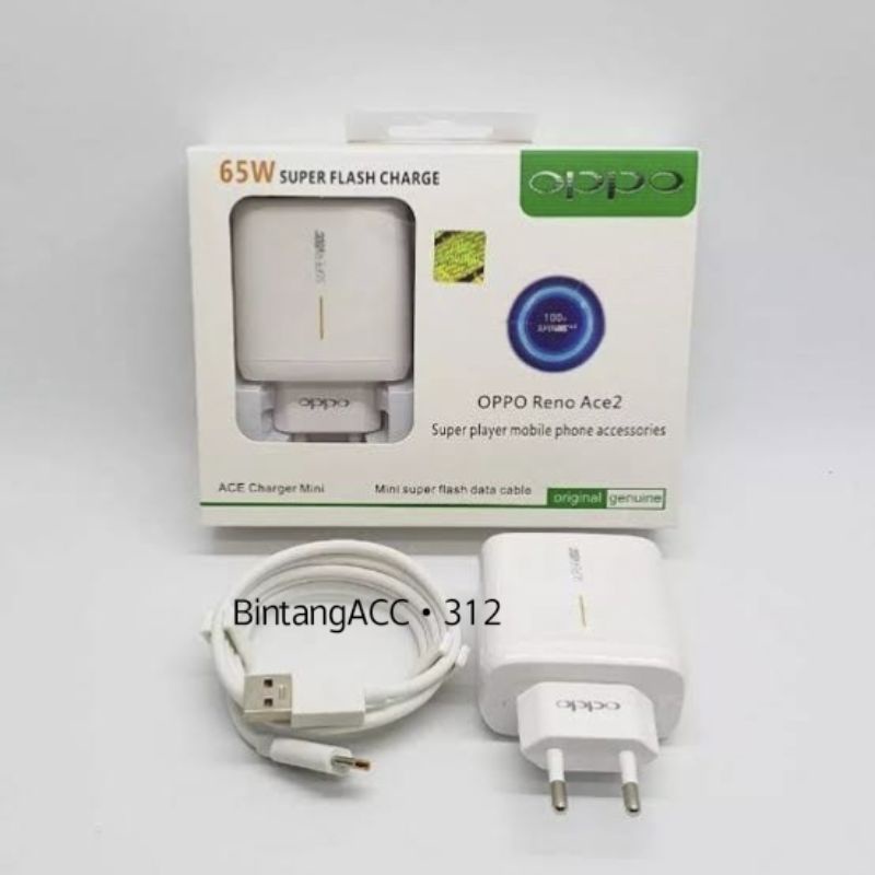 Jual CHARGER OPPO ORI RENO ACE2 100%SUPER VOOC 65W, SUPER FLASH CHARGER CABLE DATA (MICRO ...